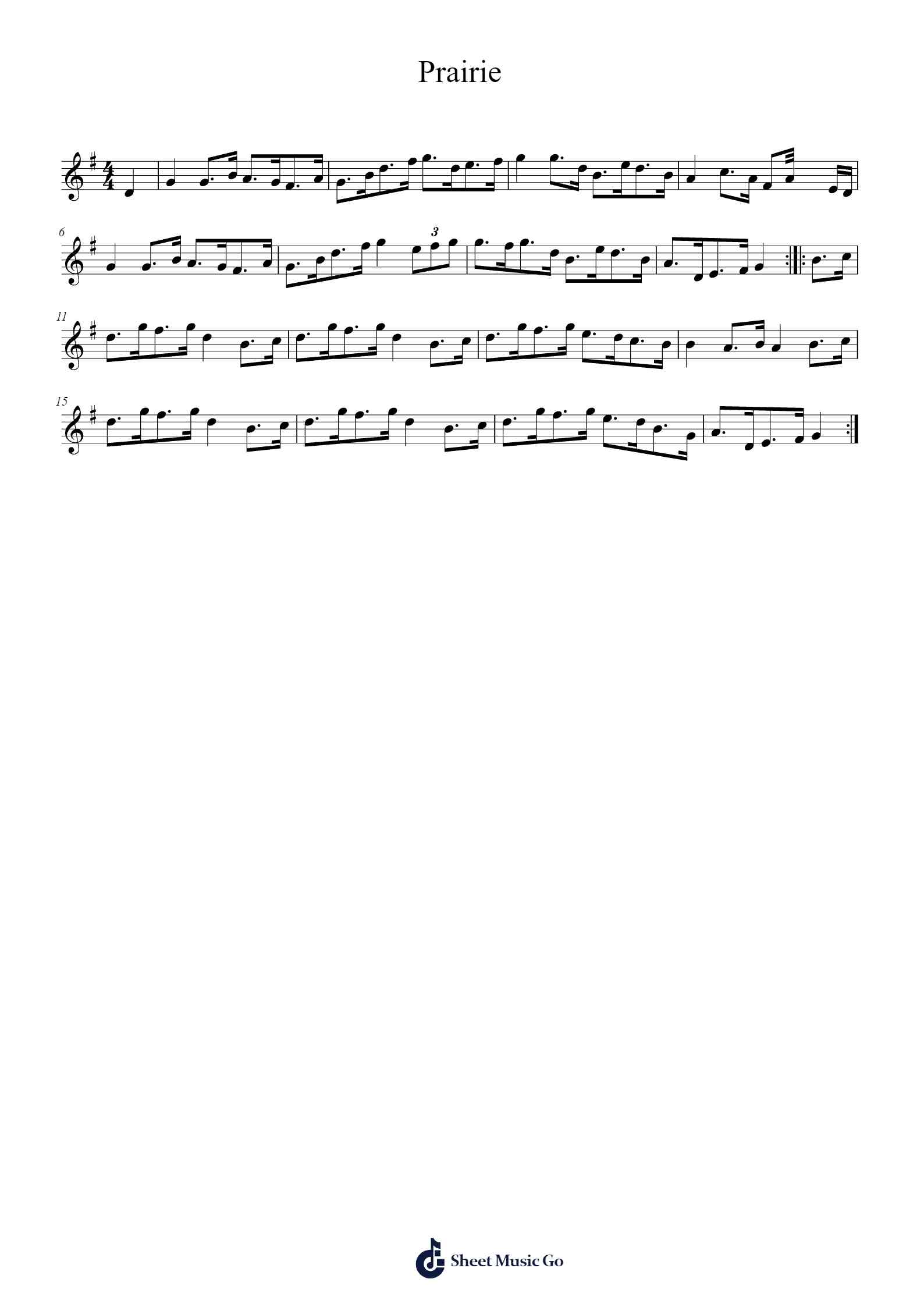 Prairie Sheet Music by Pesanta-Arr.Rusget Garckle