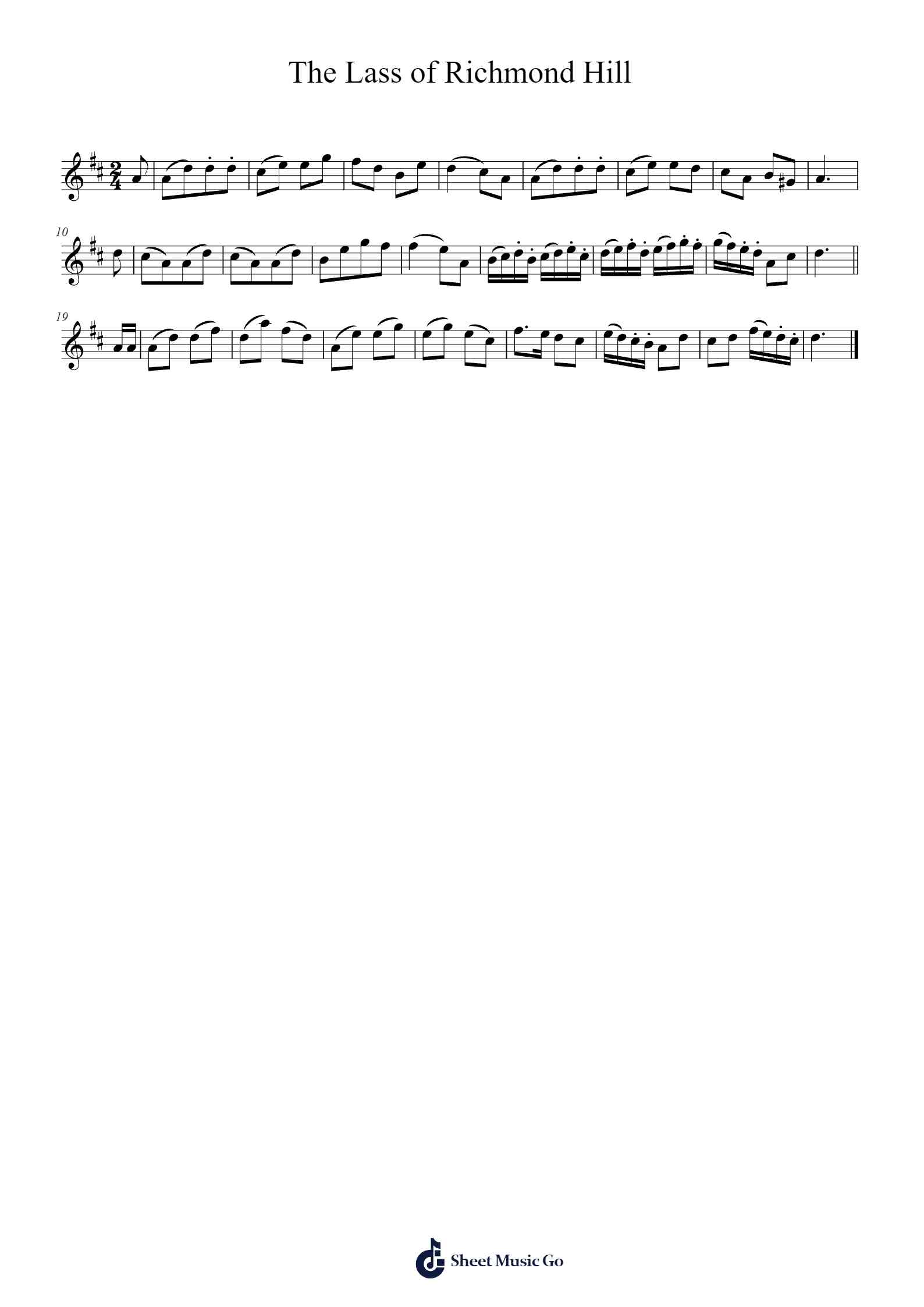 The Lass of Richmond Hill Sheet Music by -Arr.Sigjeff