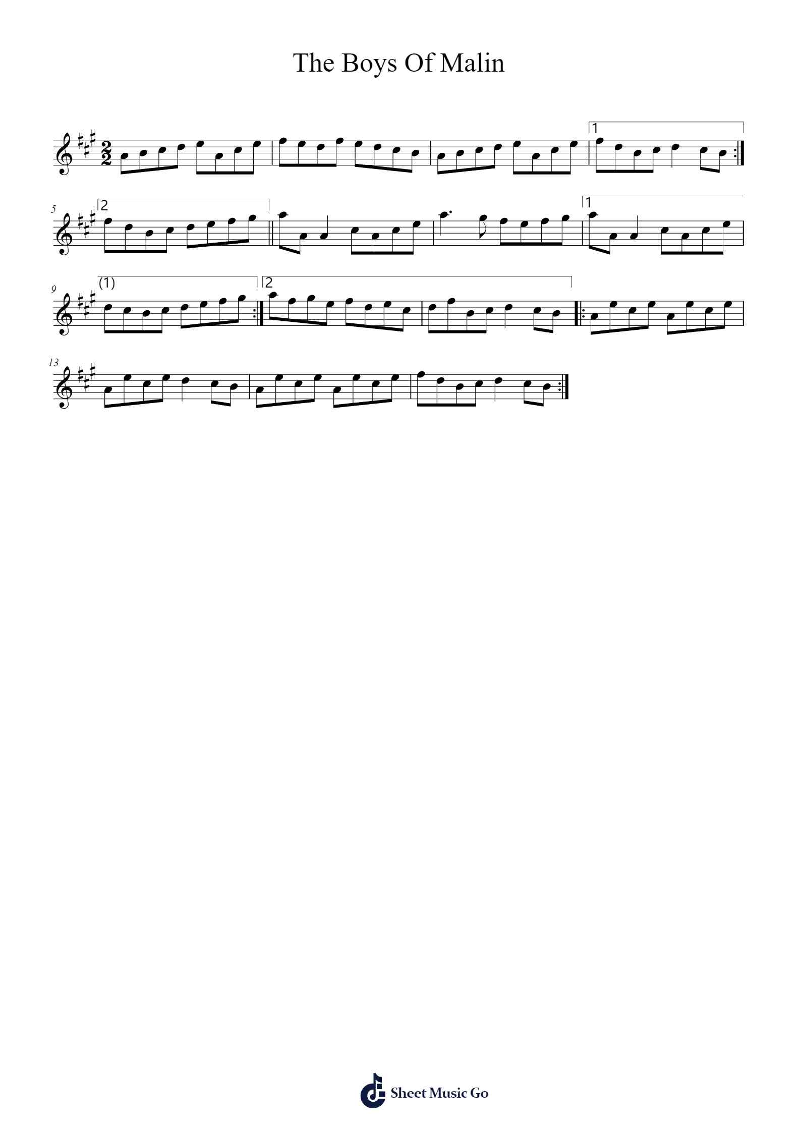 The Boys Of Malin Sheet Music by Mathias Luna-Arr.Wesriah