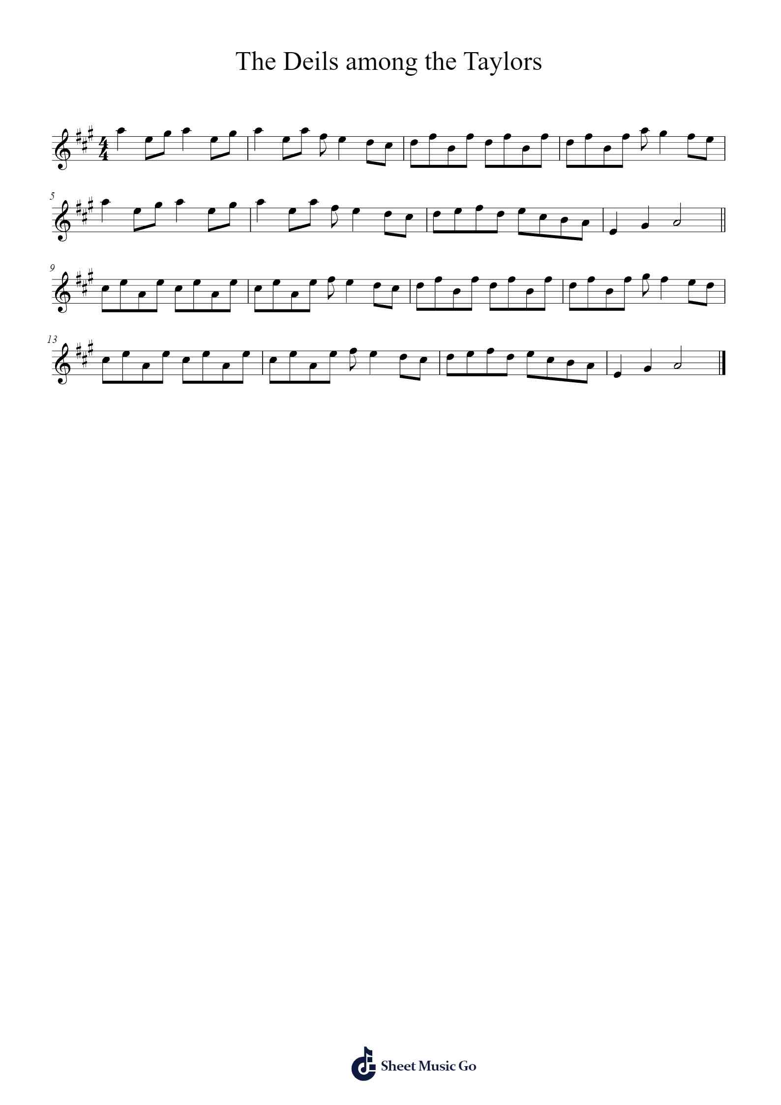 The Deils among the Taylors Sheet Music by Nicole Morrow-Arr.Latbel Conler