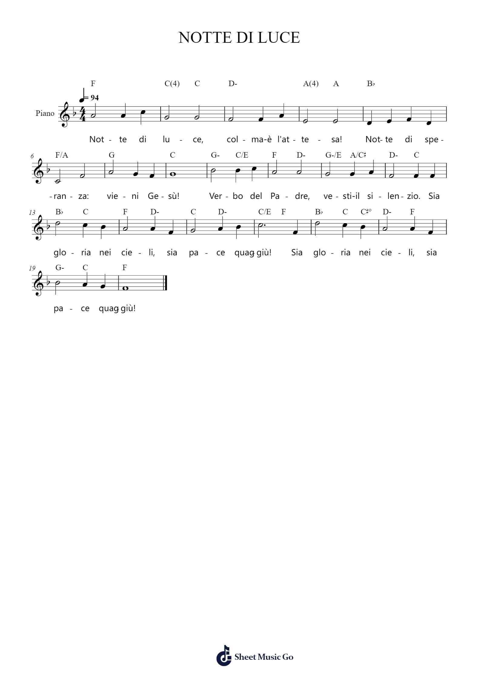 NOTTE DI LUCE Sheet Music by AKEPSIMAS-Arr.Mattvelt